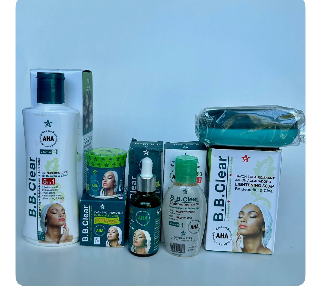 B.B Clear 5 in 1 Lightening Body Lotion with AHA 10.1oz / 300ml ...