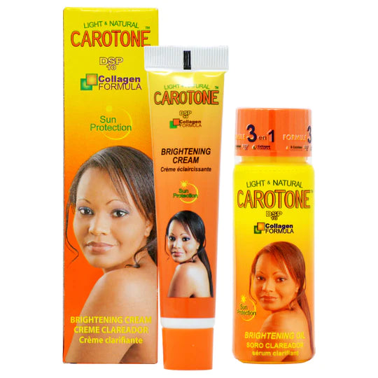 Carotone natural skin brightening triple action oil and tube cream kit ...