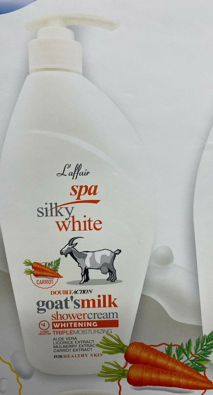 L'affair Spa Silky White Goat Milk Shower Cream W/Carrot 42.3oz/1200ml ...