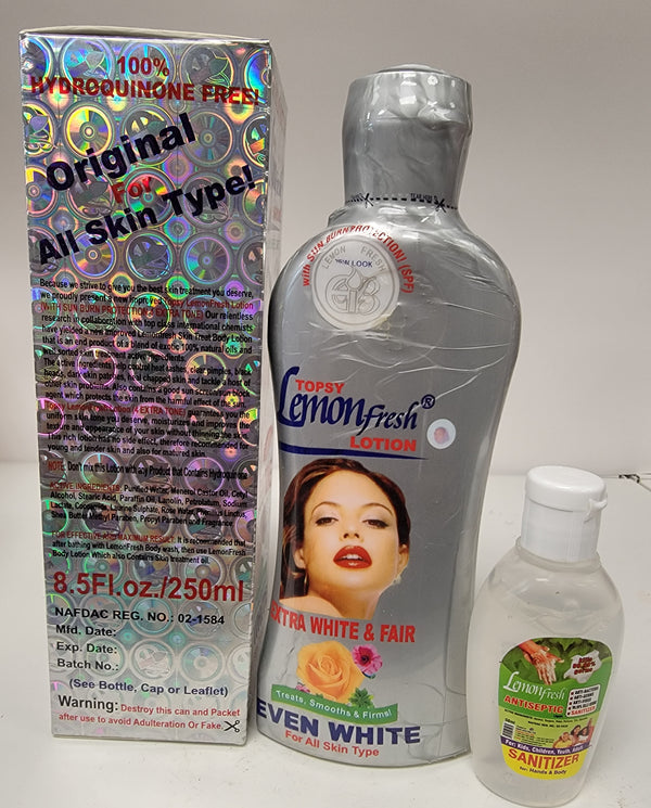 Topsy Lemon Fresh Lotion Extra White & Tone – Kismet Beauty Brands